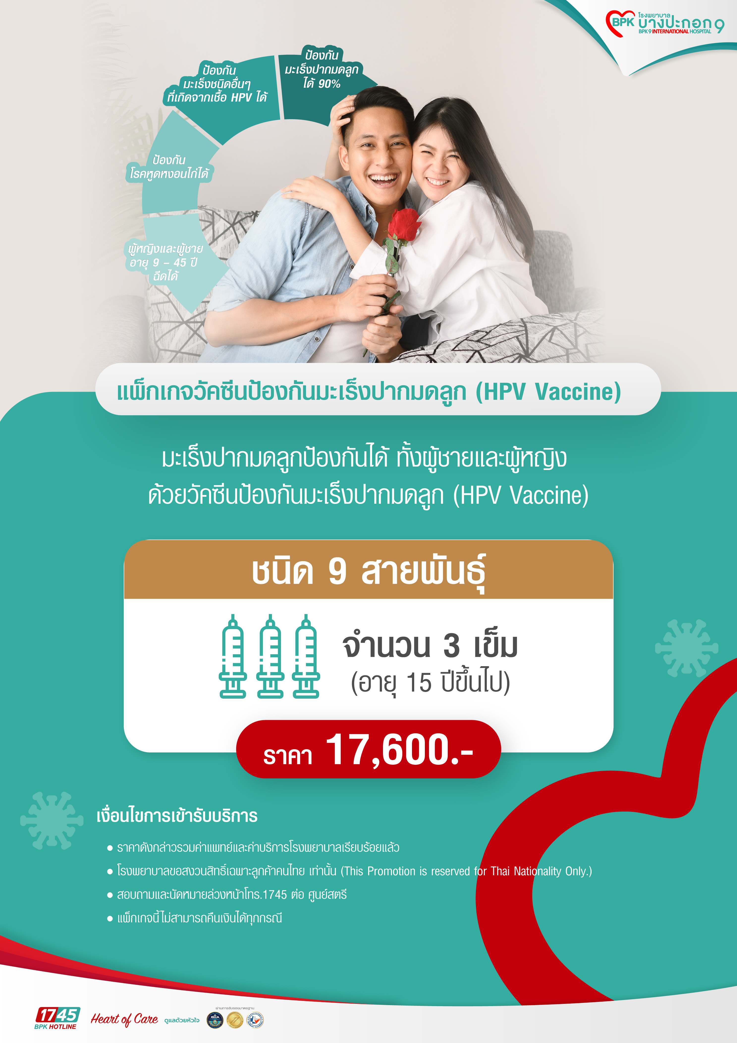 Health Together_แพ็กเกจวัคซีนป้องกันมะเร็งปากมดลูก HPV 9 สายพันธุ์ 3 ...